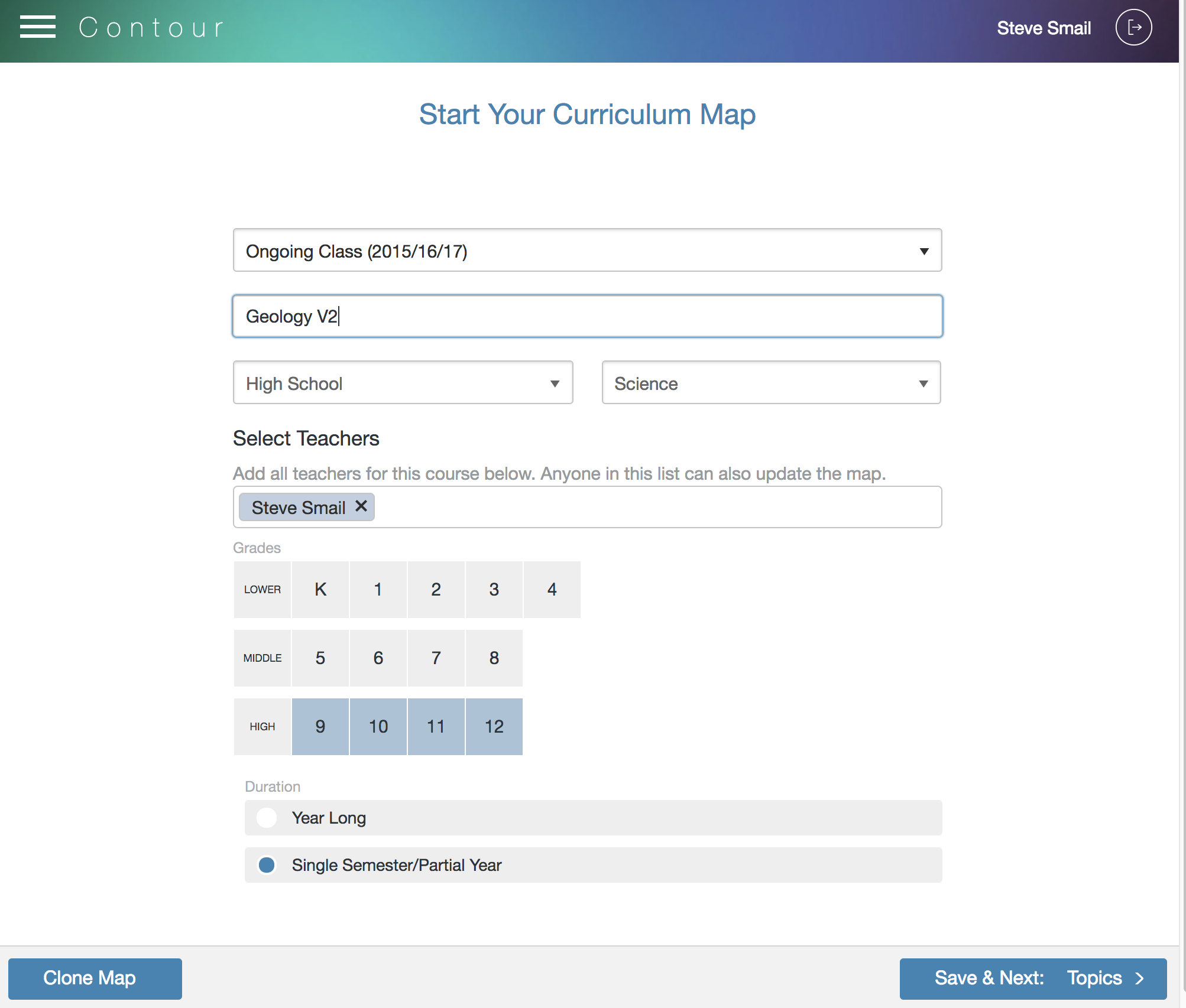 Curriculum Data Collection – Contour: Curriculum Mapping & Visualization
