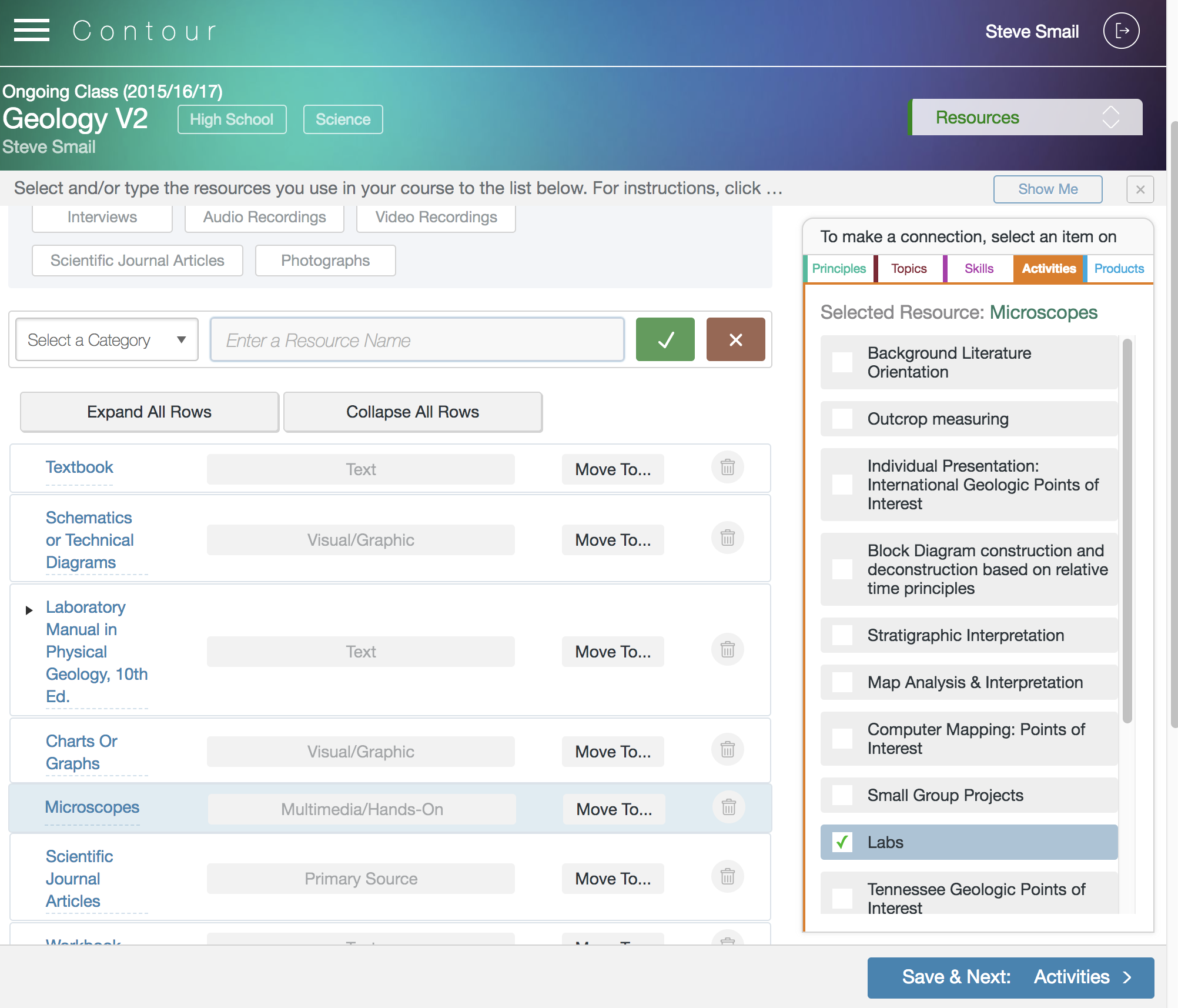 Curriculum Data Collection – Contour: Curriculum Mapping & Visualization
