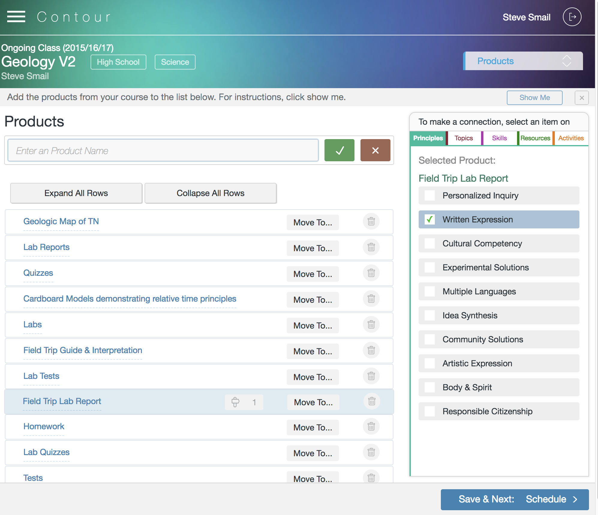 Curriculum Data Collection – Contour: Curriculum Mapping & Visualization